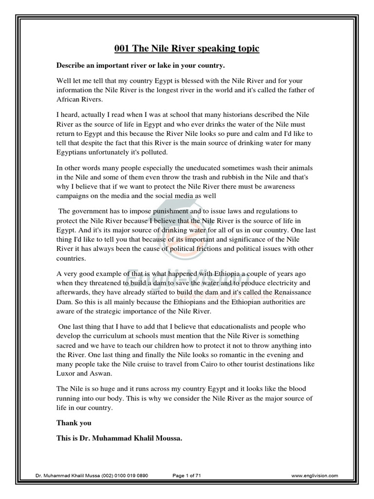 IELTS Speaking Topics Part 2 Scripts. | PDF | Nile | Toys