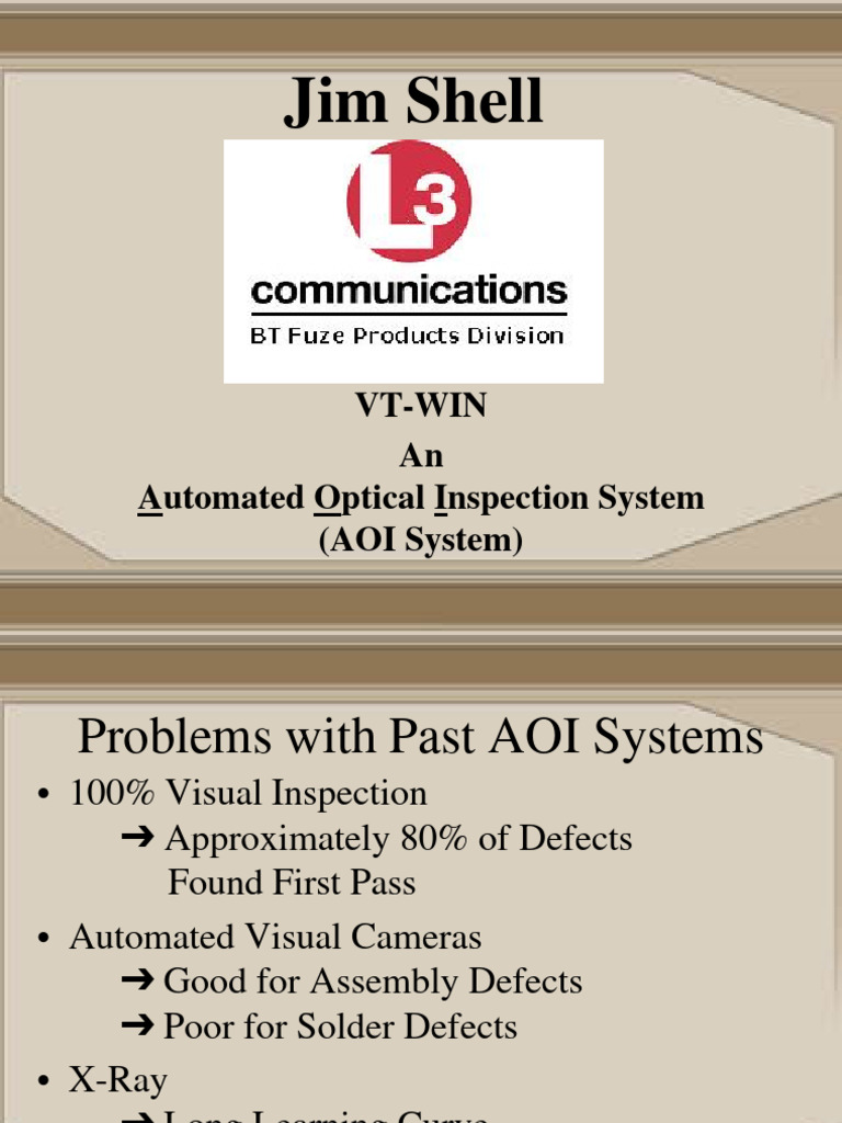 VT-WIN An Automated Optical Inspection System (AOI System) | PDF