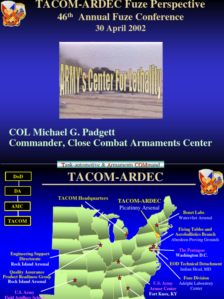 TACOM-ARDEC Fuze Perspective | PDF | Ammunition | Fuze