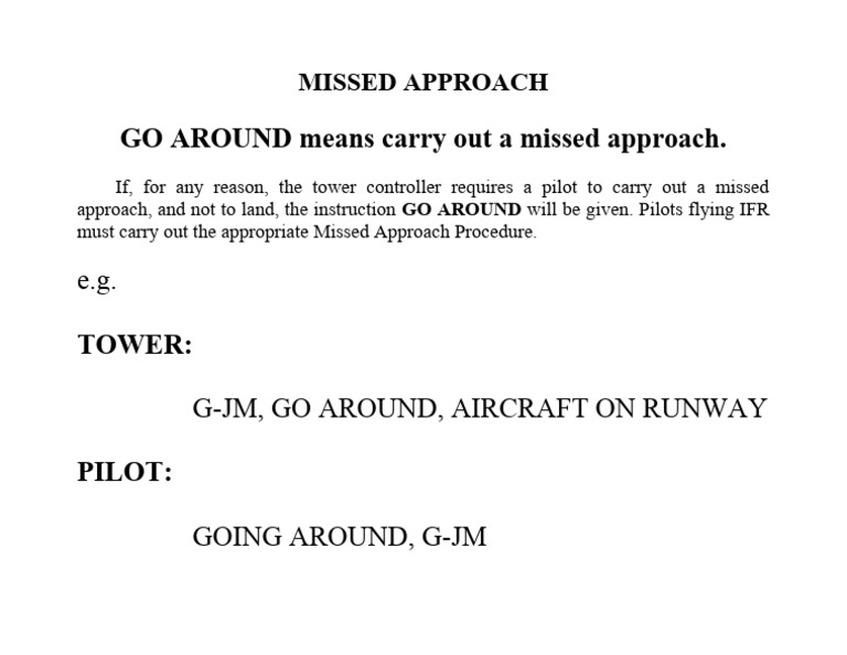 Go Around Procedures for Pilots | PDF