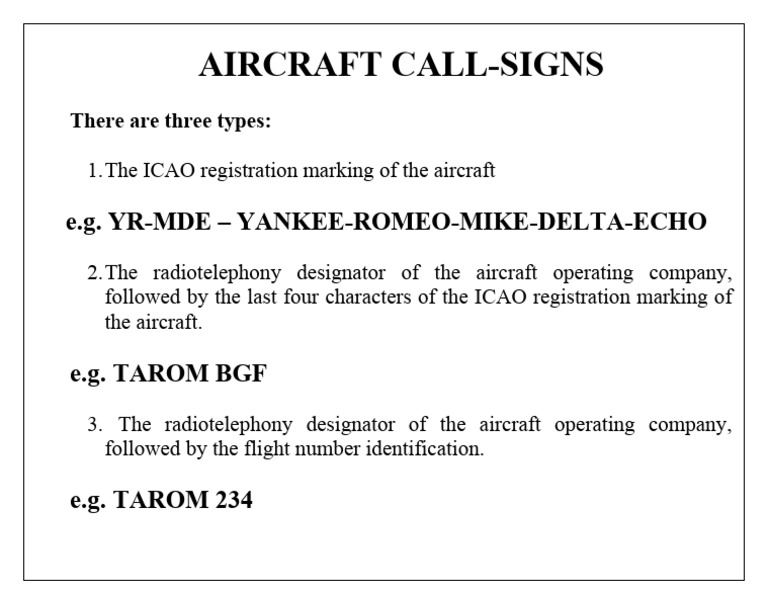 Aircraft Call Signs | PDF