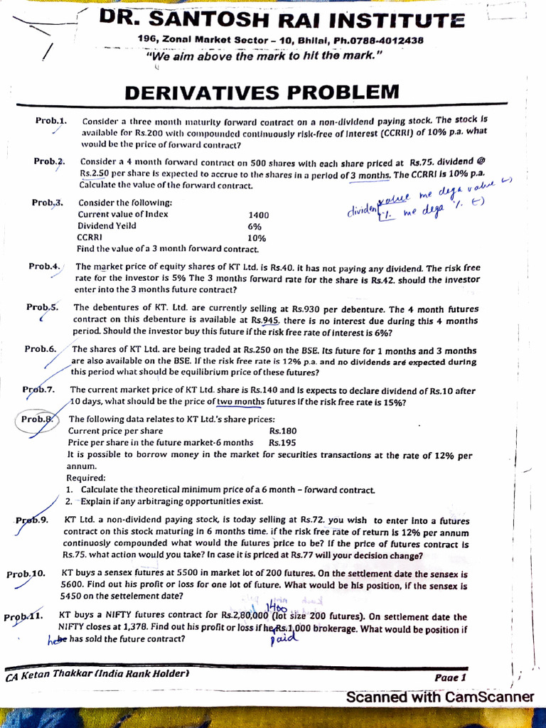 Derivatives Problem | PDF | Option (Finance) | Put Option