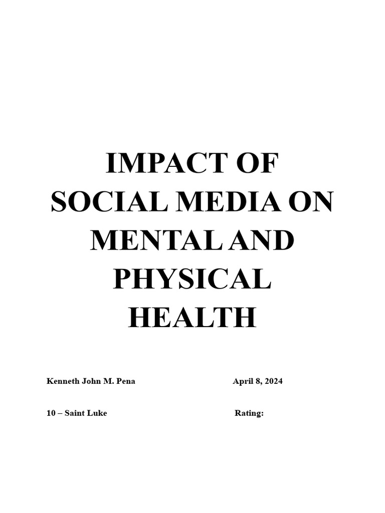 Social Media's Effects on Health | PDF | Social Science