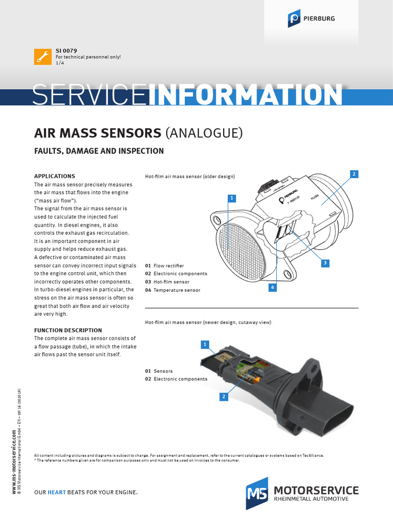 Air Mass Sensors Used in Electronic Engines | PDF | Electrical ...