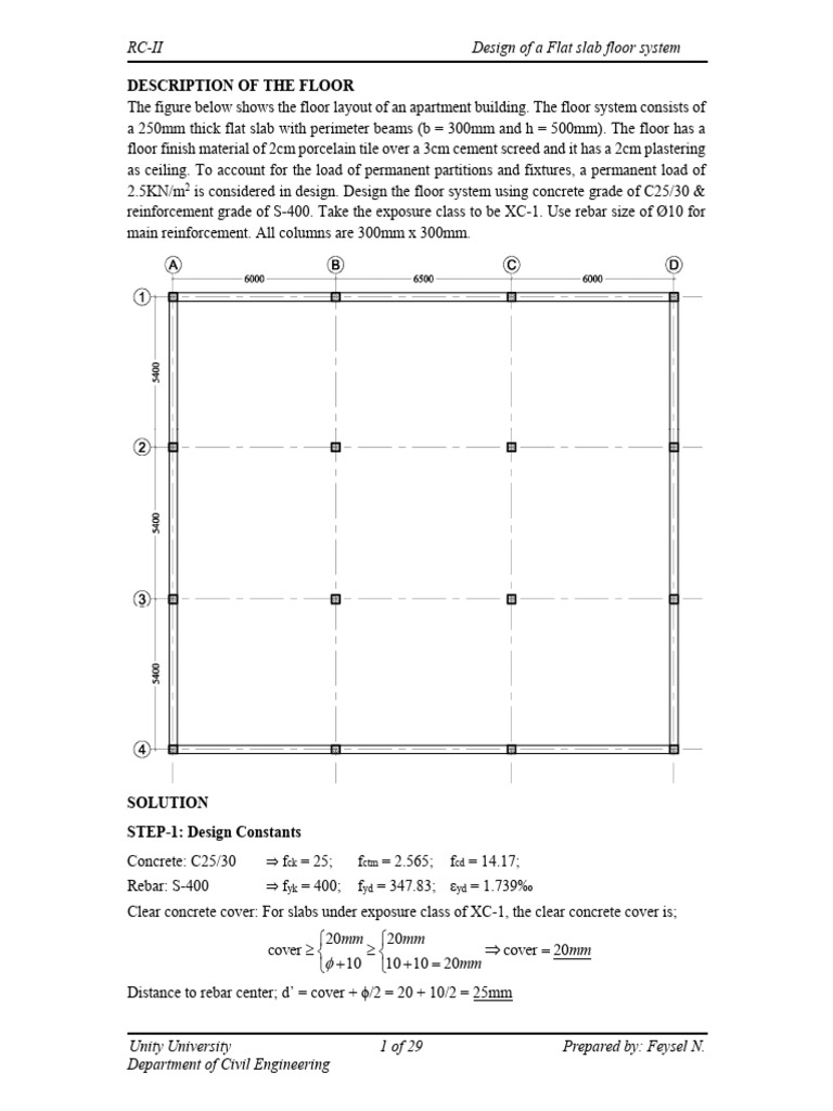 Flat Slab Example | PDF | Concrete | Materials