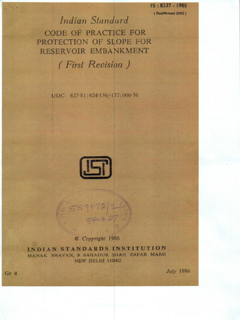 Is 8237 - 1985 | PDF