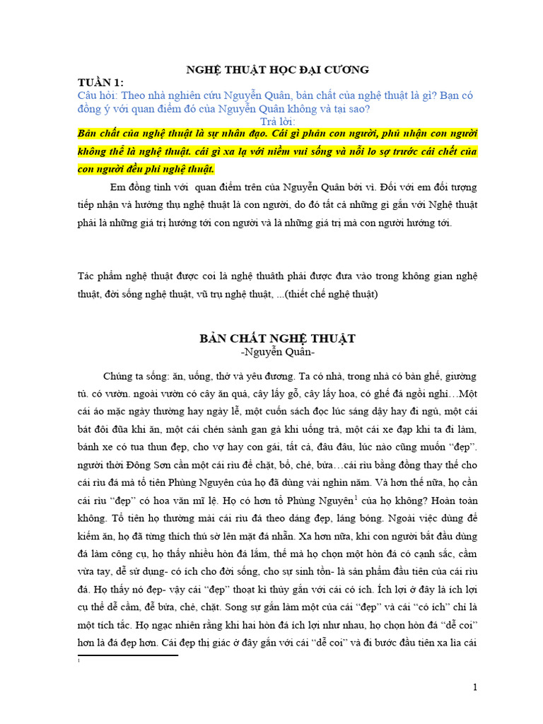 Ban Chat Cua Nghe Thuat. Nguyen Quan | PDF