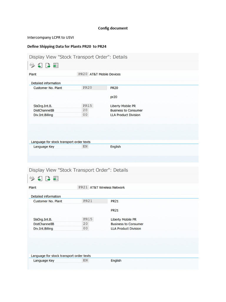 Intercompany Shipping Data Configuration | PDF