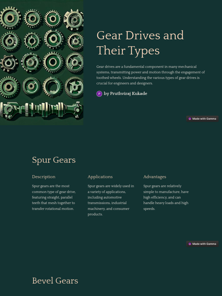 Types of Gear Drives Explained | PDF | Gear | Mechanical Engineering