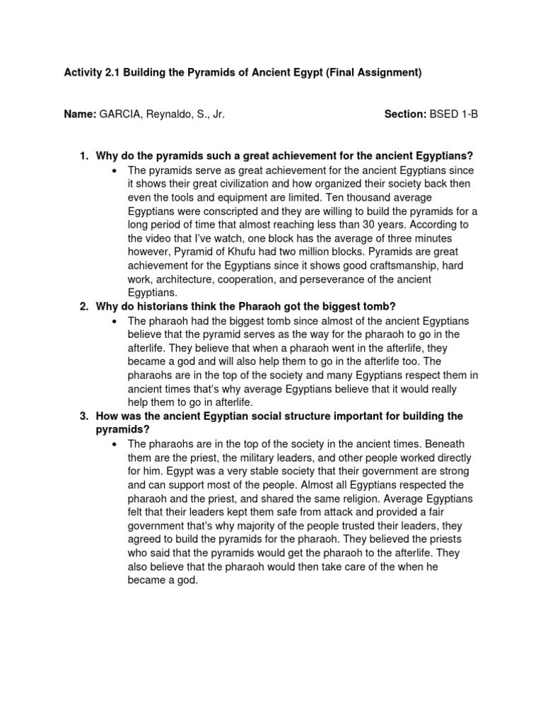 GARCIA, Reynaldo, S - Activity 2.1-Building The Pyramids of Ancient ...