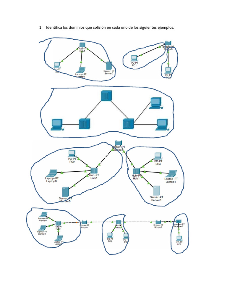 Ejercicios repetidores, hub y puetnes | PDF | Protocolos de red | Estándares de red