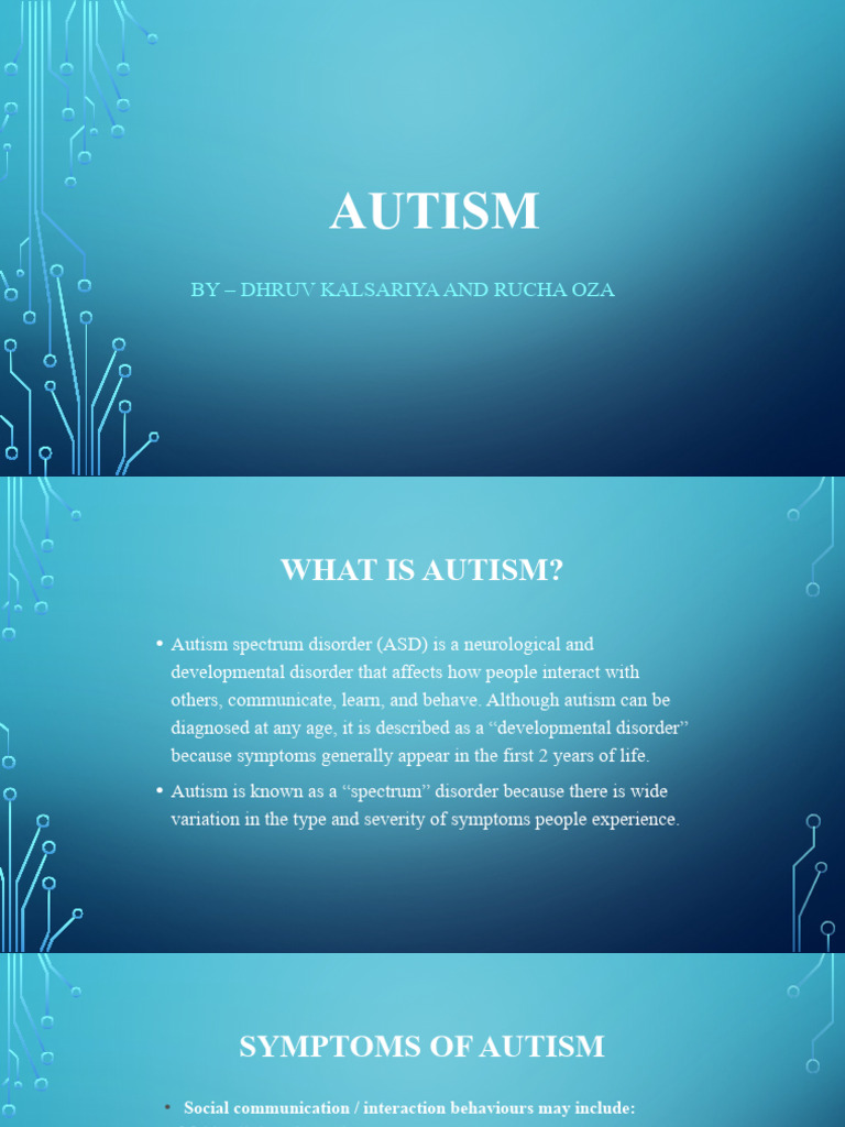 Autism Presentation Modified Pdf Autism Spectrum Mental Disorder