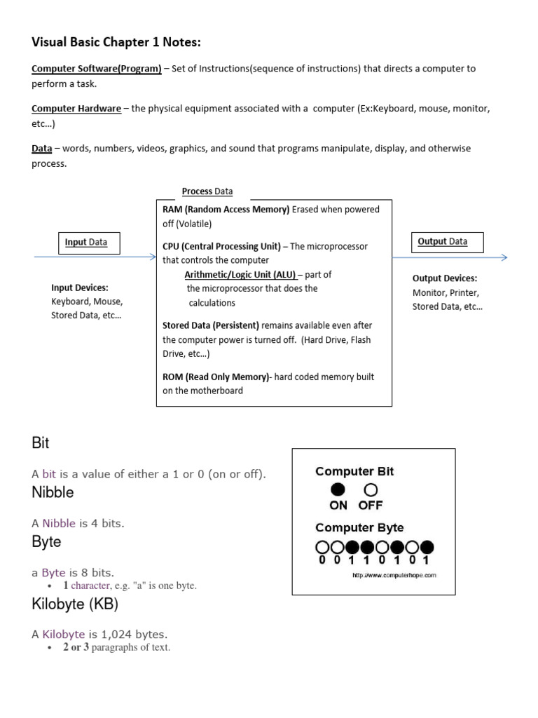 Terminology and Visual Basic Intro | PDF | Computer Program | Programming