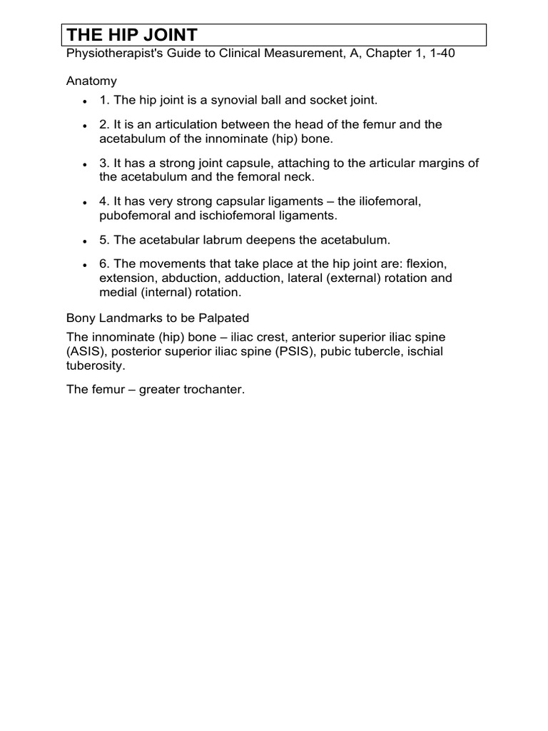 Comprehensive Guide to Hip Joint Anatomy | PDF | Hip | Anatomical Terms ...