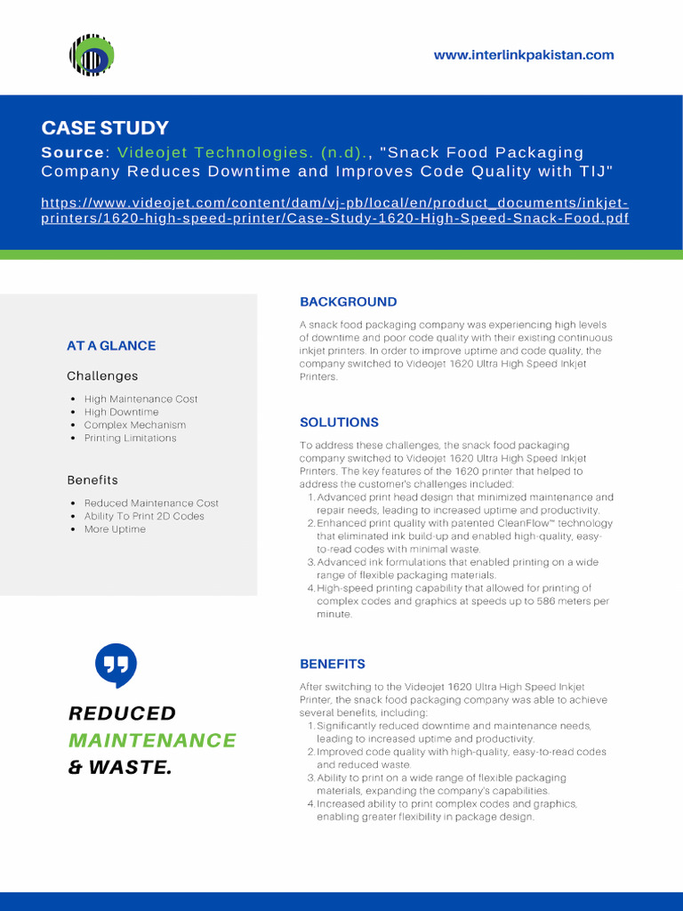 Videojet Case Study - TTO TIJ | PDF