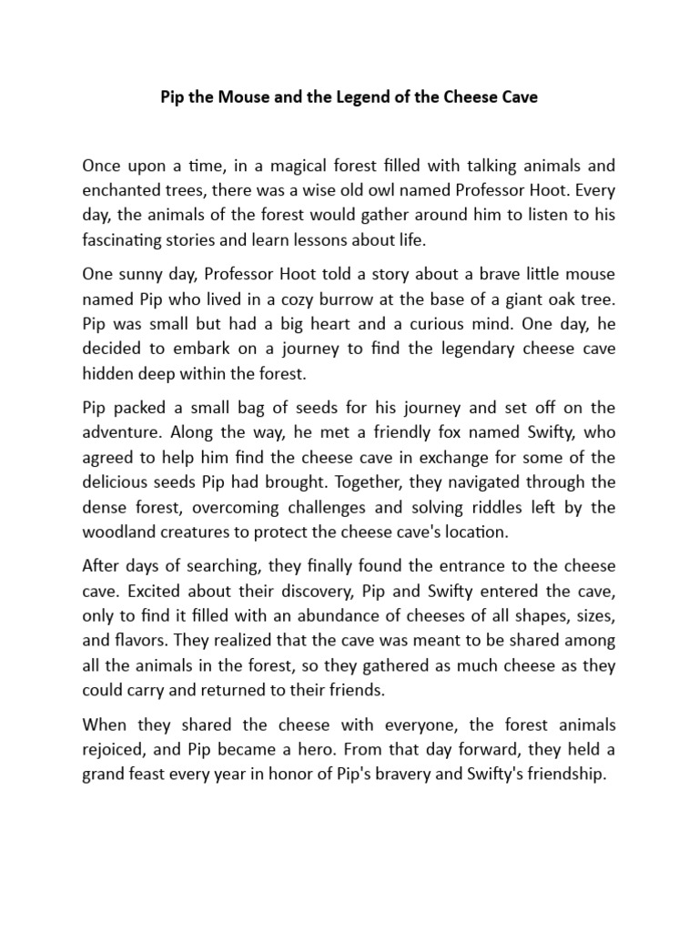 Pip The Mouse and The Legend of The Cheese Cave | PDF