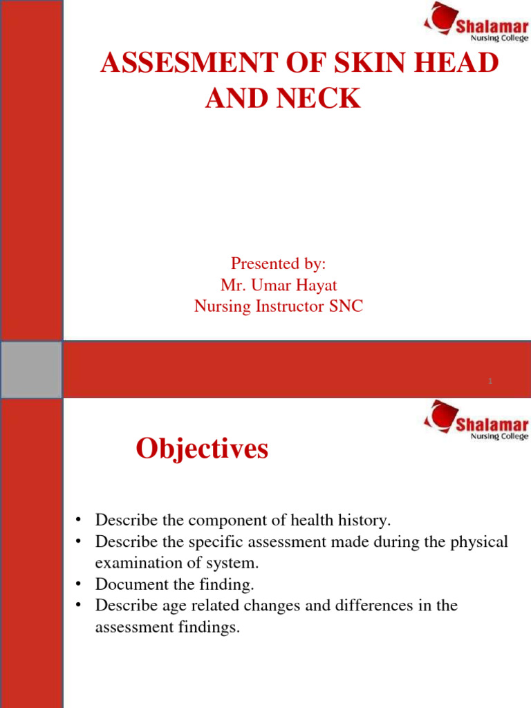 UNIT - IV Assesment of Skin Head and Neck | PDF | Integumentary System ...