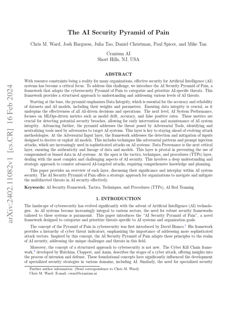 The AI Security Pyramid of Pain | PDF | Artificial Intelligence ...