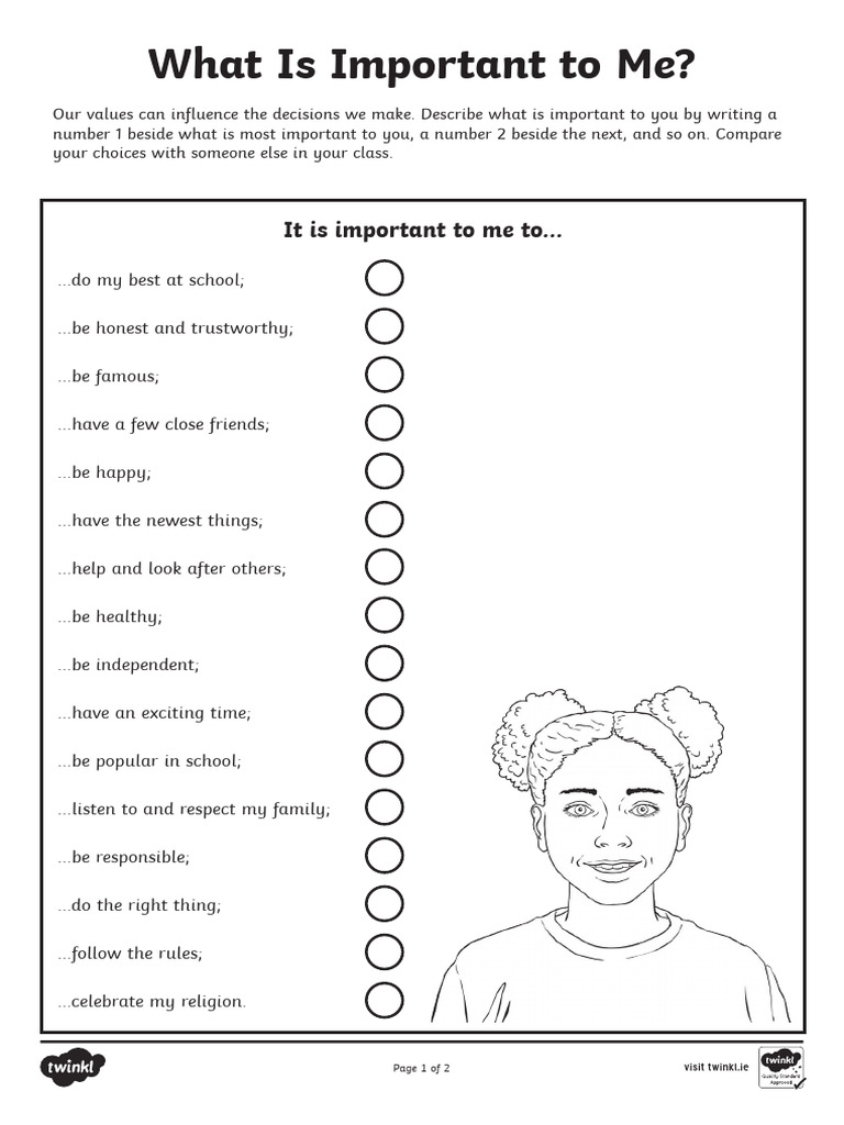 Identifying Personal Values Exercise | PDF