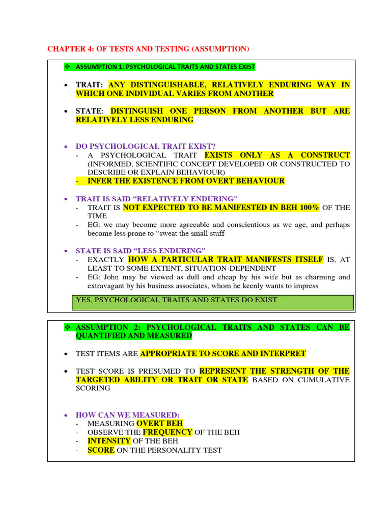 Chapter 4 Assumption | PDF | Psychology | Psychological Concepts