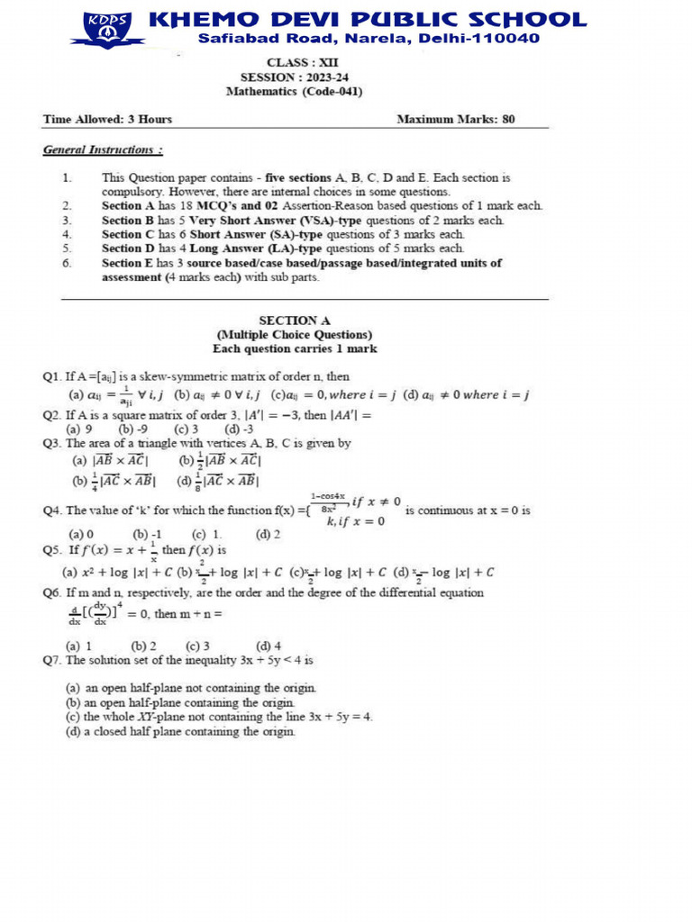 MATHS preboard | PDF