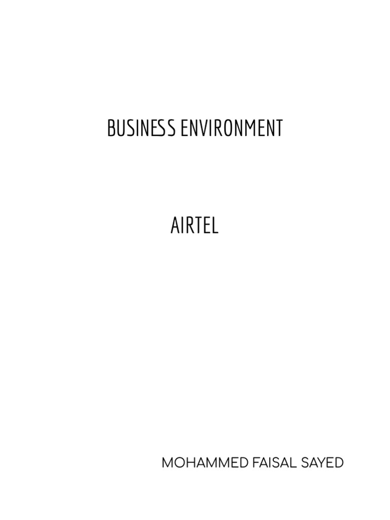 Business Environment Project on Airtel | PDF | Telecommunications ...