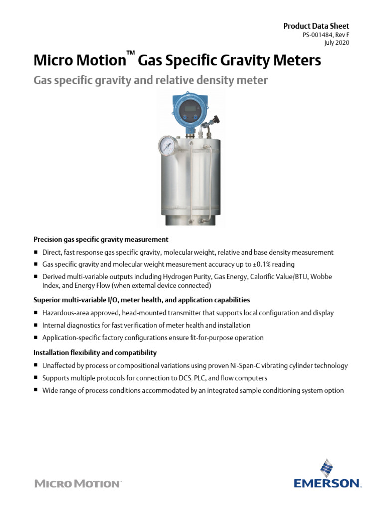 MICROMOTION gas-specific-gravity-meters | PDF | Gases | Flow Measurement