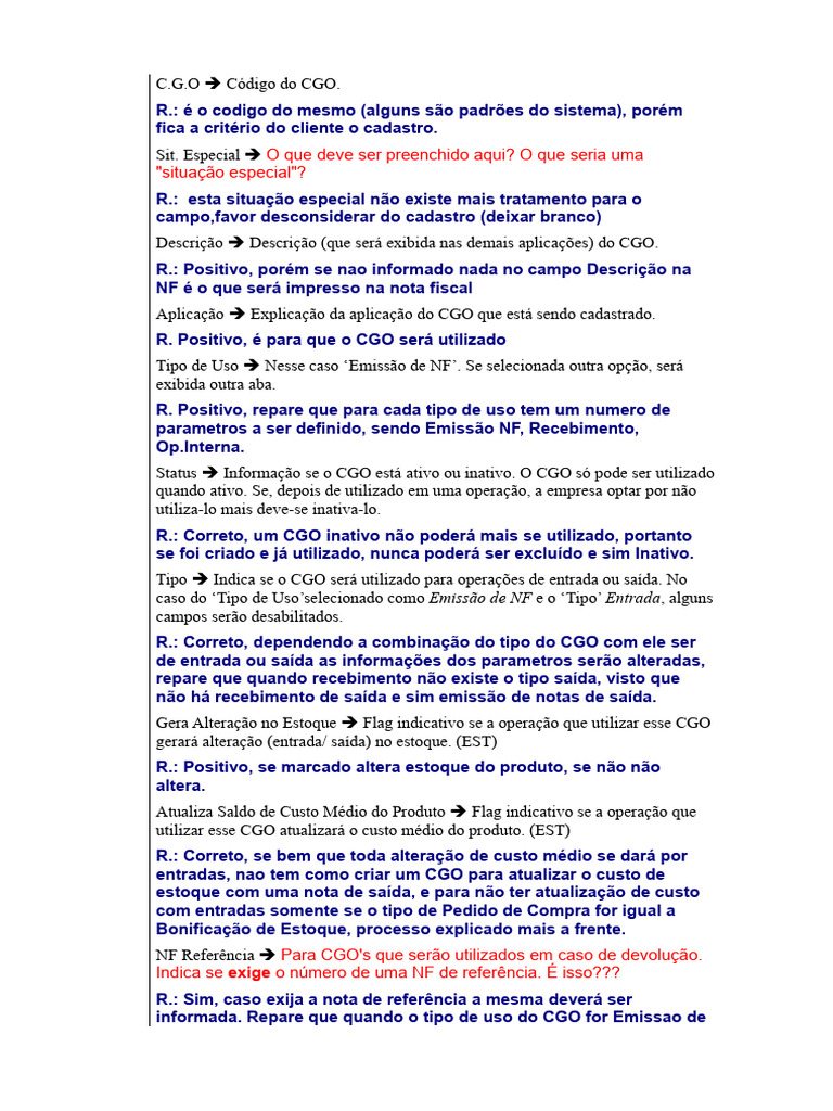 Material CGO - Explicaþòo de Cada Campo | PDF | Despesa | Cálculo