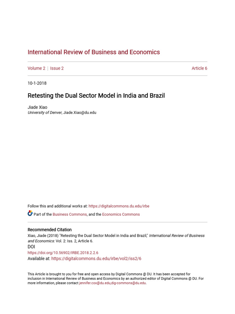 Retesting The Dual Sector Model in India and Brazil | PDF | Labour ...