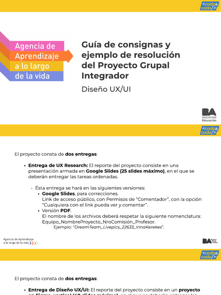 Guía para Reporte UX del Proyecto Grupal | PDF | Metodología de ...