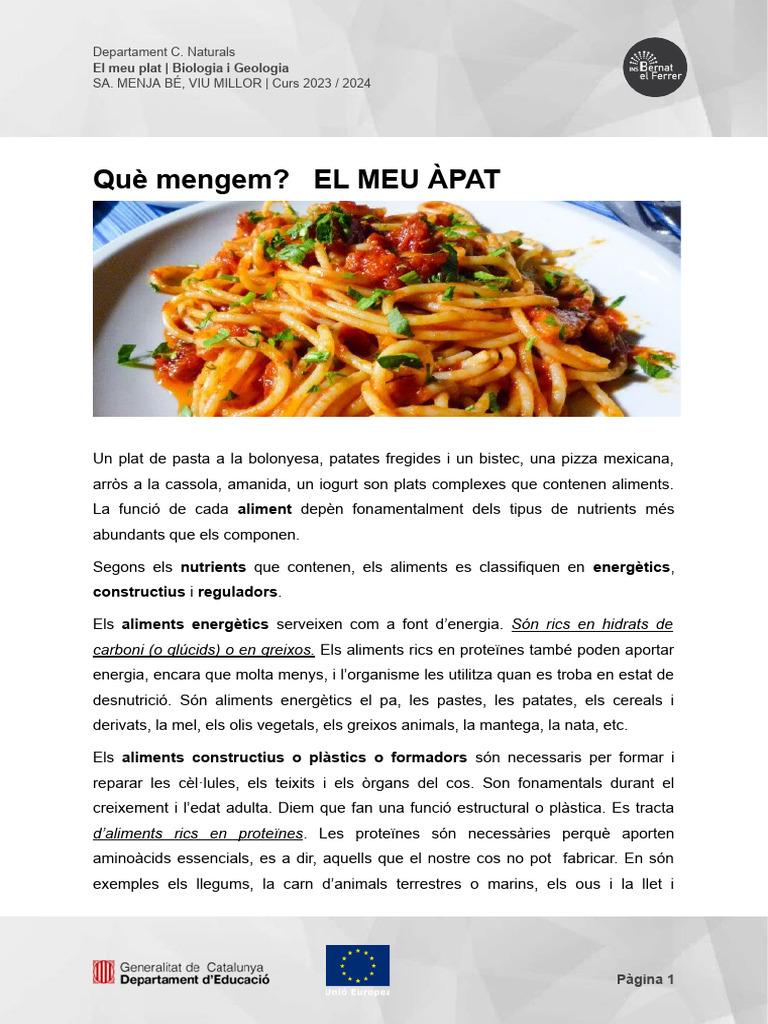 El Meu Àpat | PDF