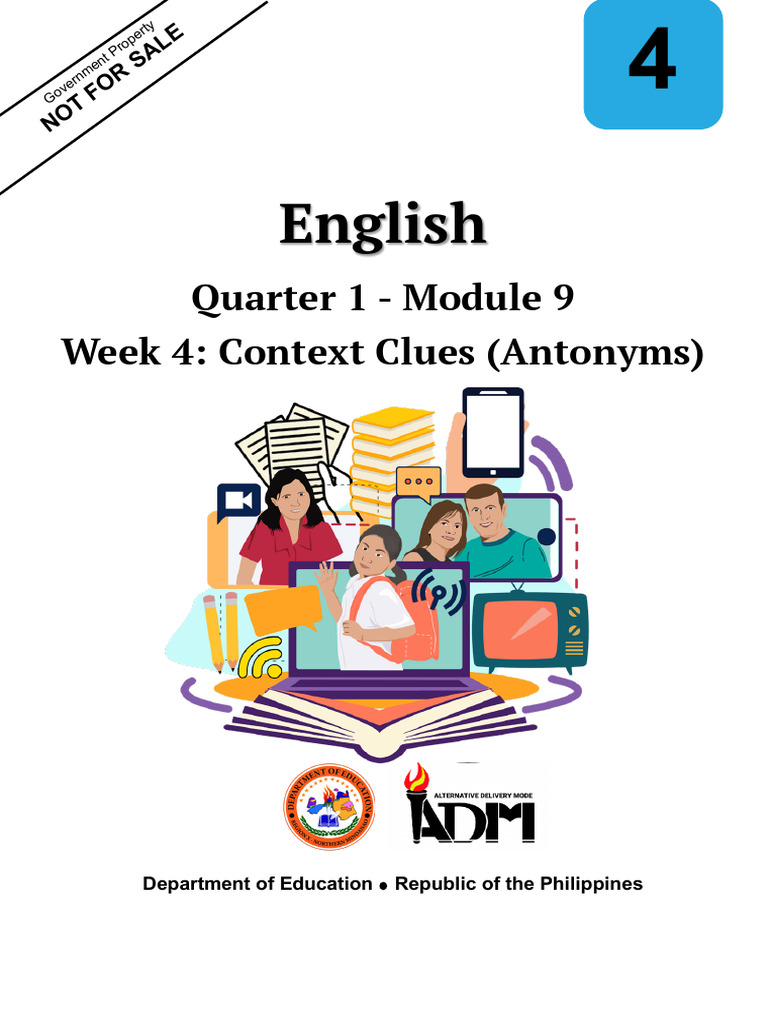 Eng4 Q1 Mod9 Context-Clues - (Antonyms) V3 | PDF | Knowledge