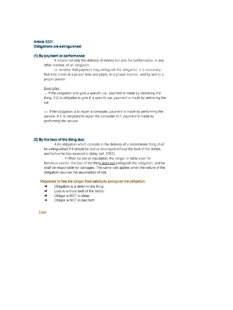 Article 1231 - Law On Obligations and Contracts | PDF