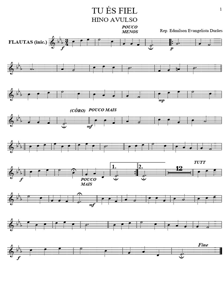 Flautas - Tu És Fiel | PDF
