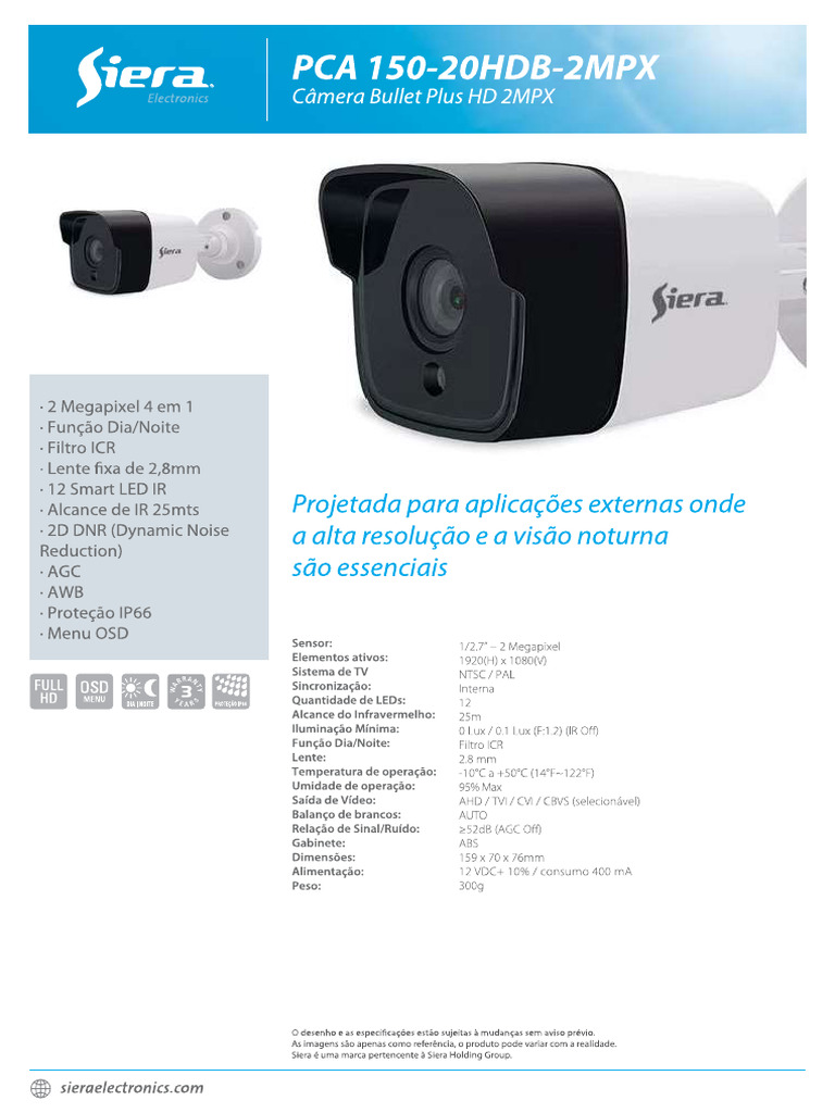 Datasheet PCA 150_20HDB_2MPX SIERRA | PDF