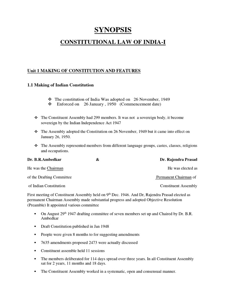 Indian Constitution Overview and Features | PDF | Constitution ...