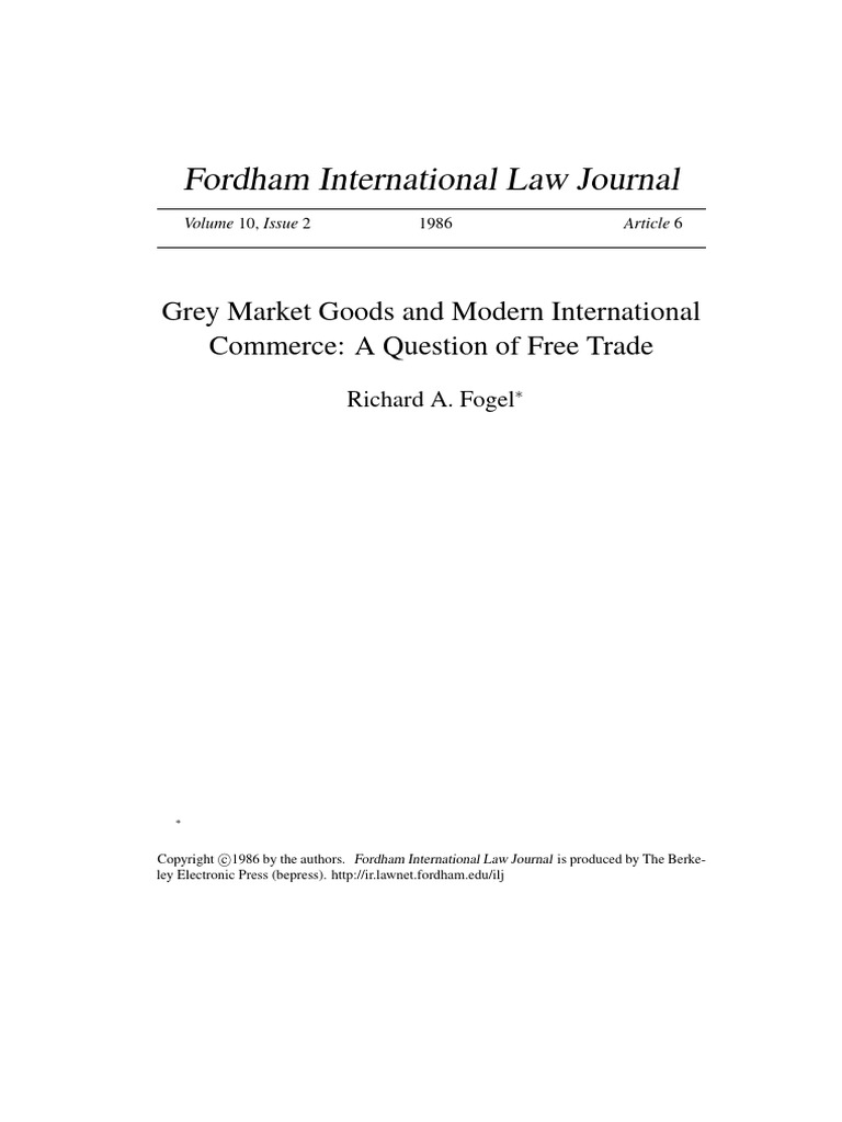 Grey Market Goods and Modern International Commerce | PDF | Trademark ...