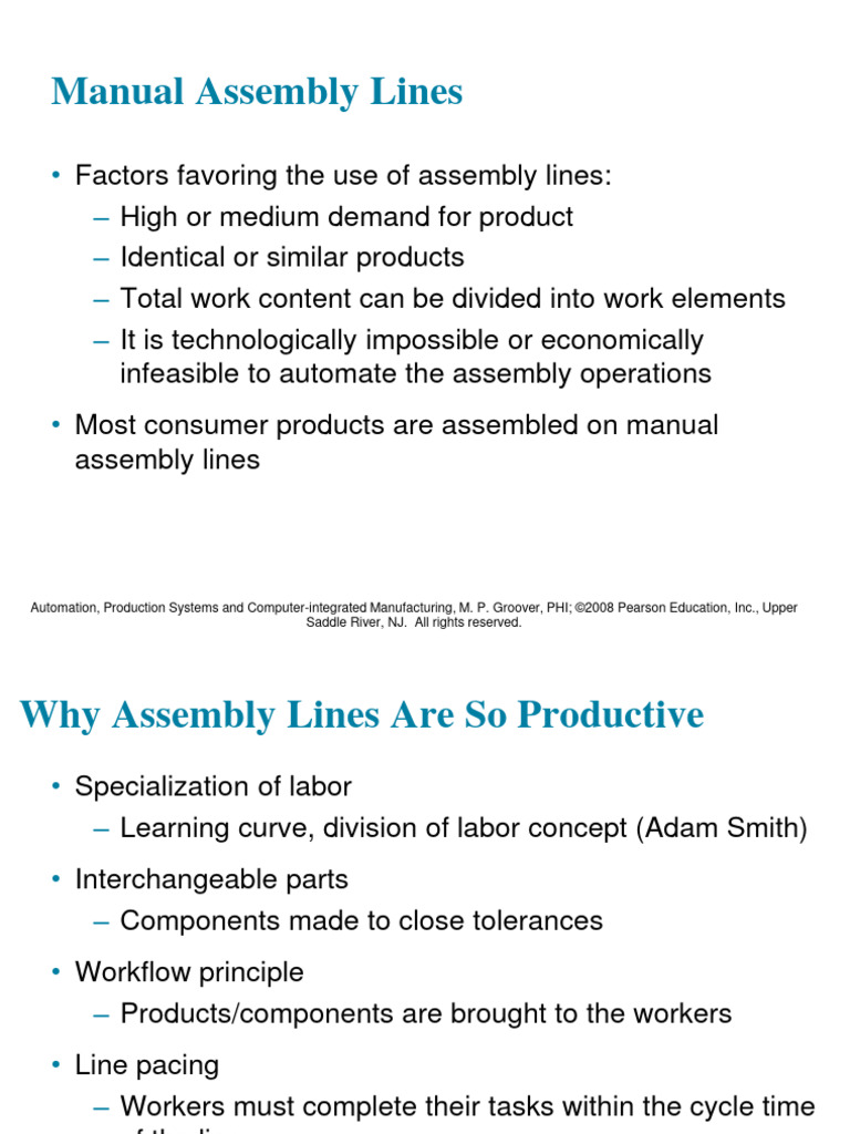 Chapter 7 - Assembly Lines | PDF | Automation | Manufactured Goods