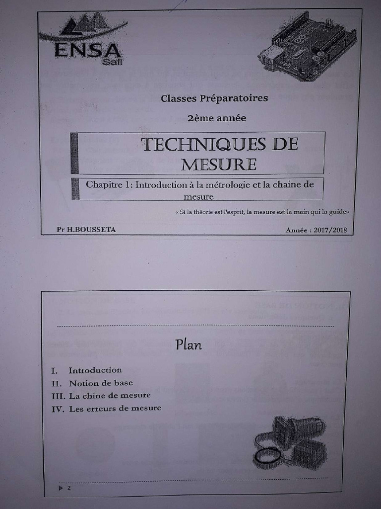 Chapitre 1 - Technique de Mesure | PDF
