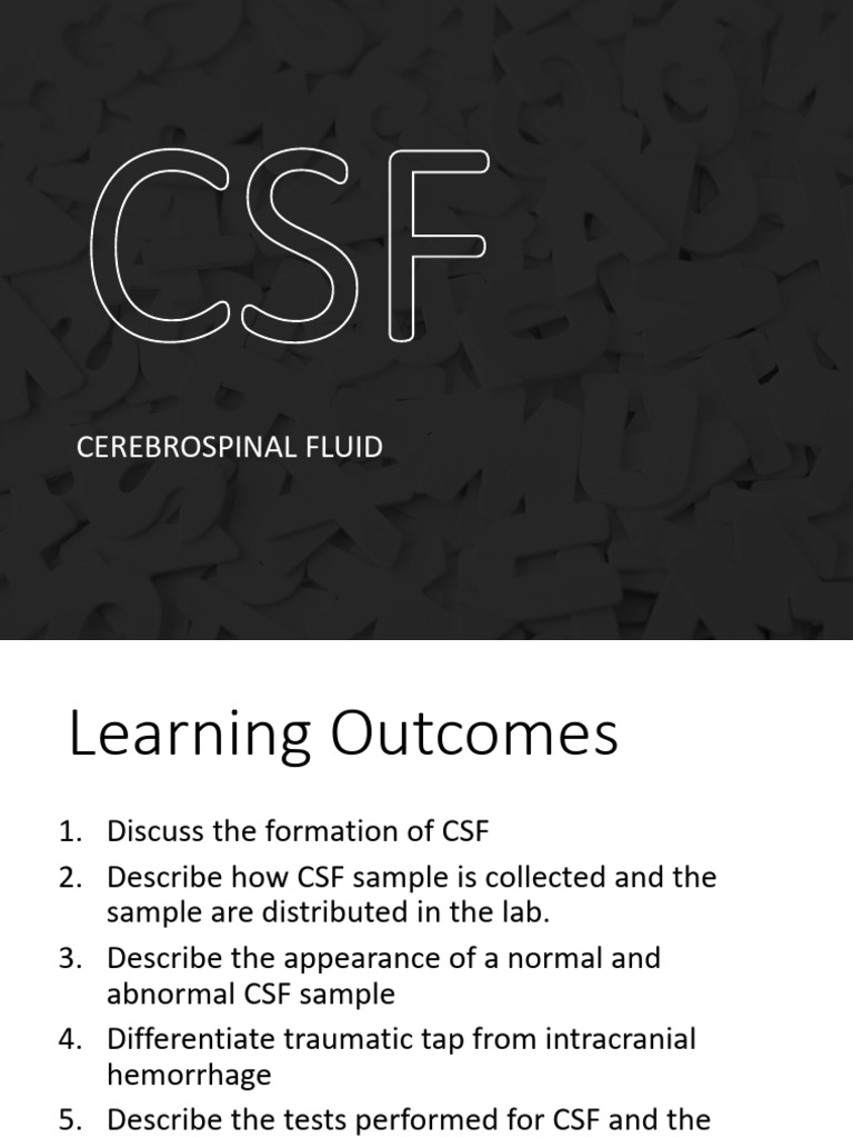 10 FT CSF | Download Free PDF | Cerebrospinal Fluid | Clinical Medicine