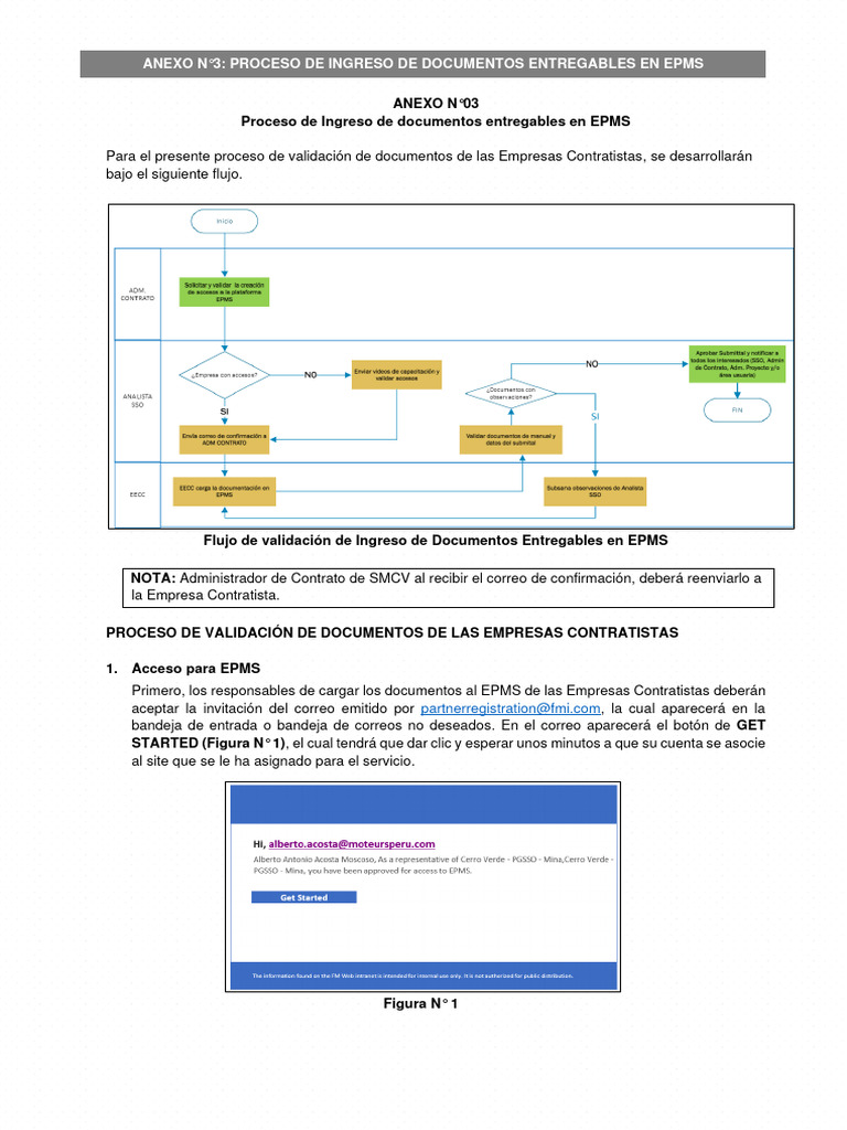 Anexo N°03 Proceso de Ingreso de Documentos Entregables en EPMS v02 | PDF