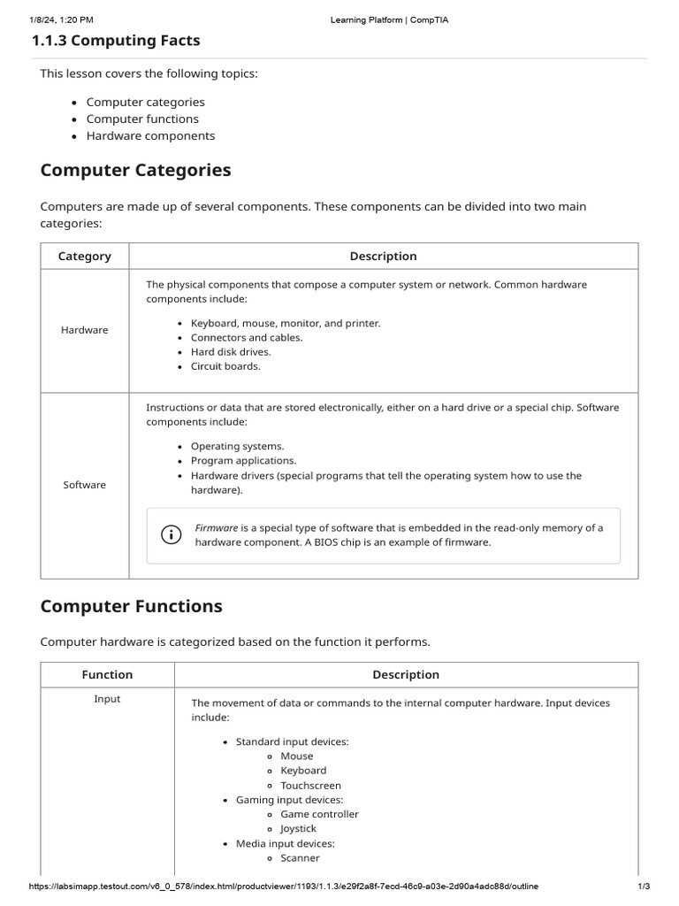 1,1,3 Computing Facts | PDF | Computer Hardware | Computer Data Storage