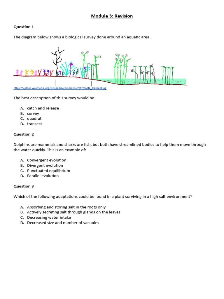 Module 3 Revision Practice | PDF | Coral Reef | Coral