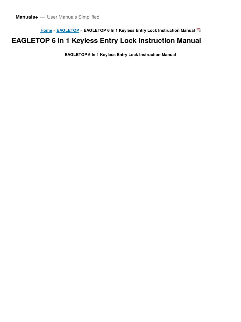 6-In-1-Keyless-Entry-Lock - ENG | PDF