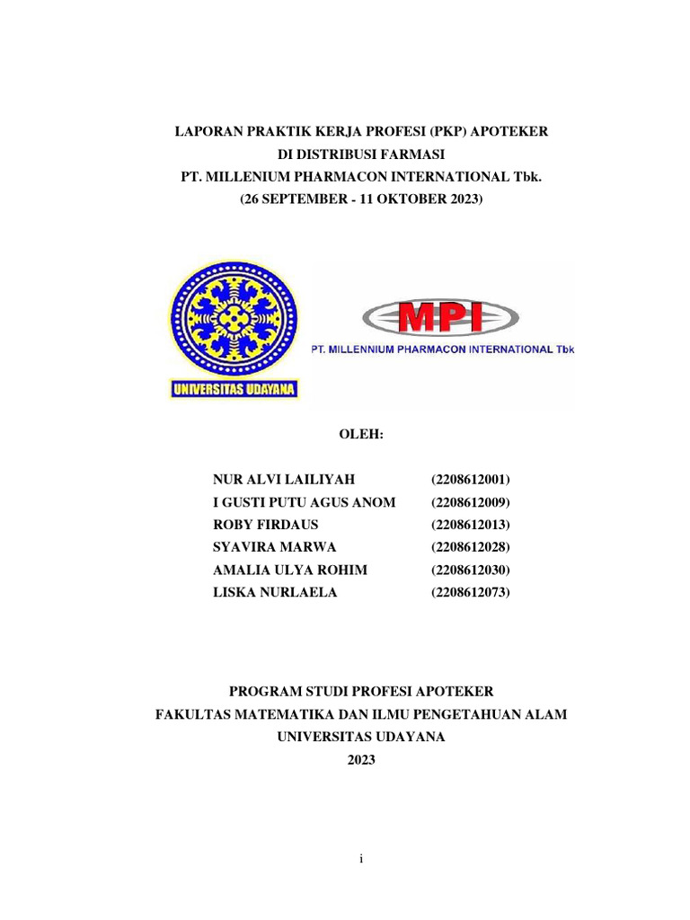 Laporan PKPA PBF MPI - Gelombang 1 | PDF
