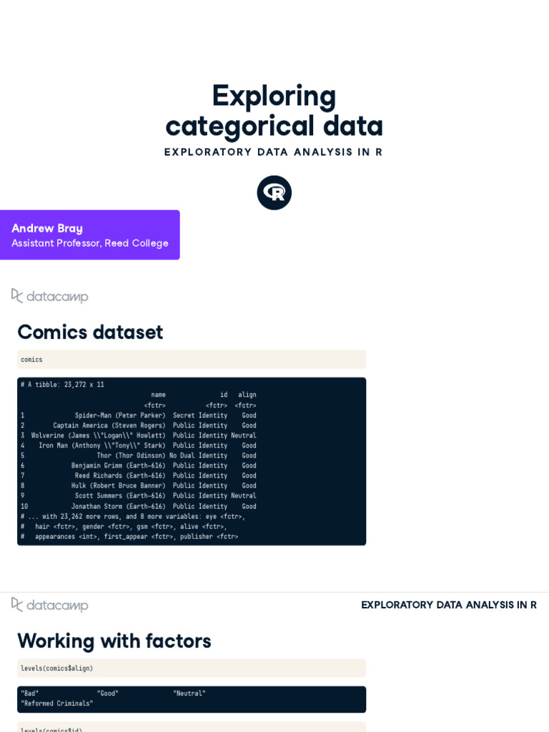 Exploratory Data Analysis in R | PDF | Data Analysis | Marvel Entertainment