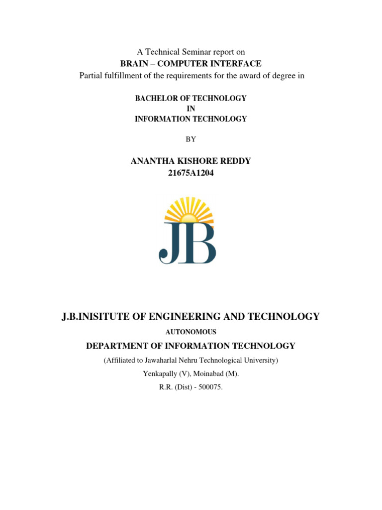 A Technical Seminar Format | PDF | Electroencephalography ...