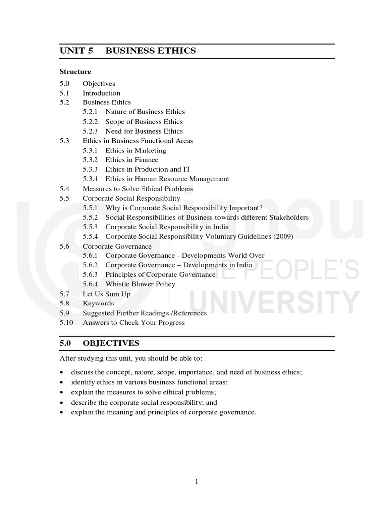 Unit 5 | PDF | Corporate Social Responsibility | Business Ethics
