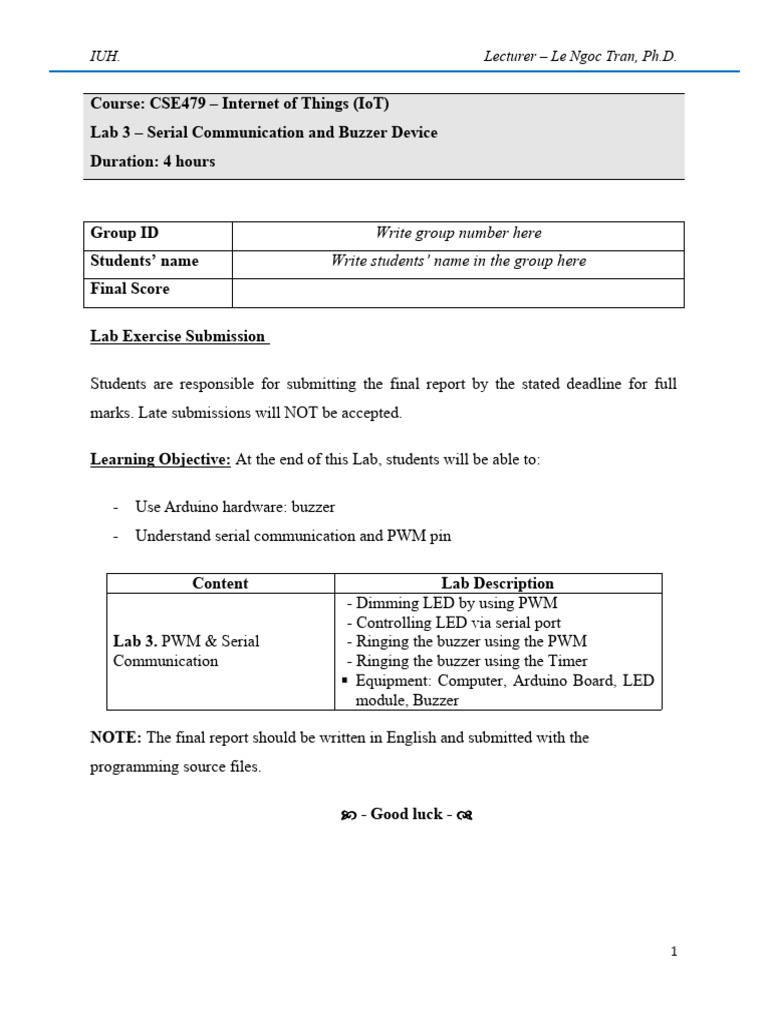 Lab 3 - Serial Communication | PDF | Arduino | Usb