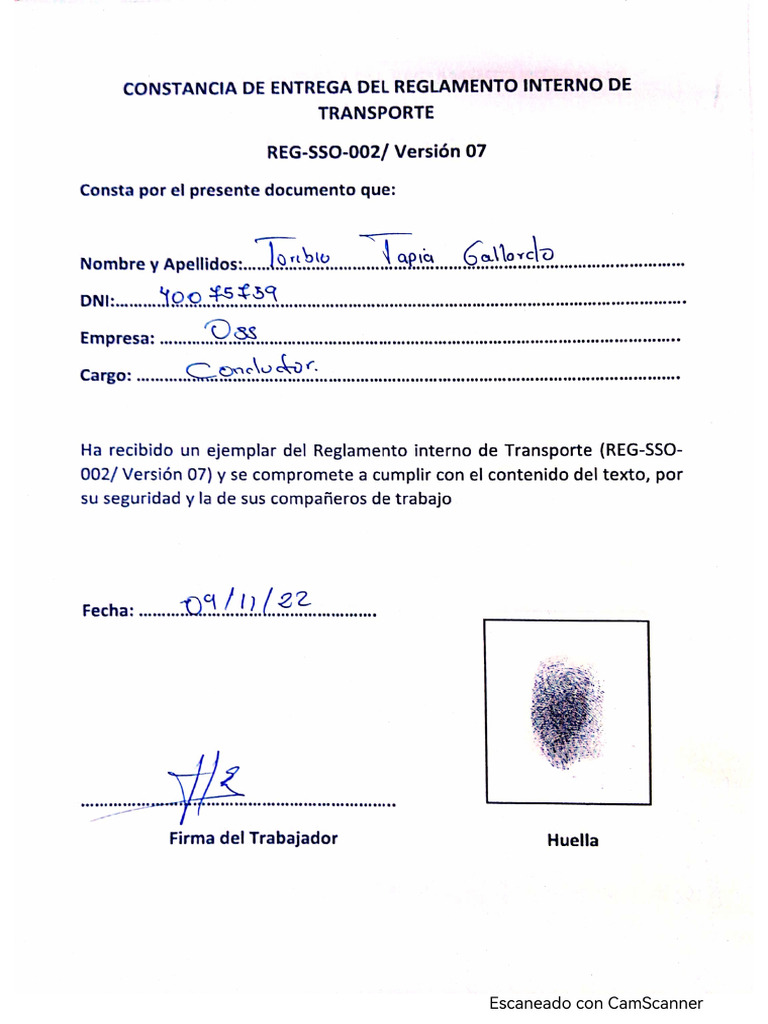 Cargo Ritra V7 Tapia Gallardo Toribio | PDF